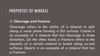 Identifying the Nine Common Properties of Minerals | PPTX