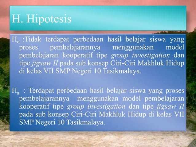 MODEL PEMBELAJARAN KOOPERATIF TIPE GROUP INVESTIGATION DAN JIGSAW II | PPT