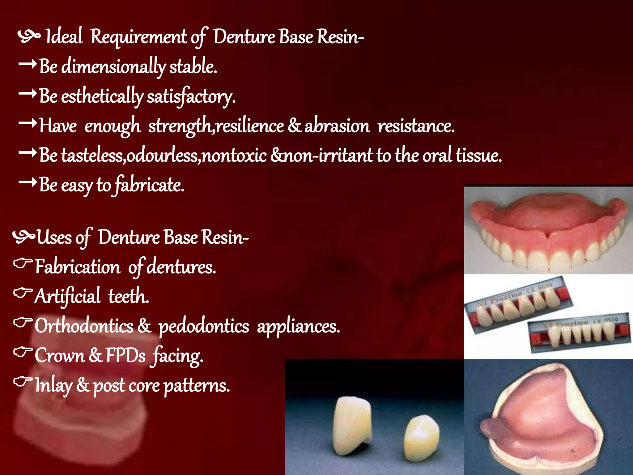 DENTURE BASE RESIN PPT | PPTX