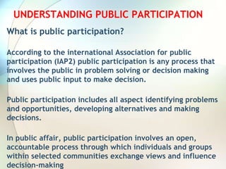 Ppt public participation | PPT