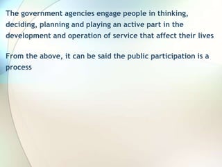 Ppt public participation | PPT