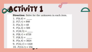 Mathematics Grade 10 Quarter 3 Module 1 Permutations | PPTX