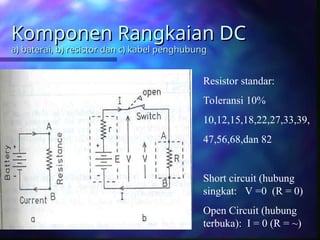 ppt-rangkaian-dc.ppt DENGAN RANGKAIAN ARUS DAN TEGANGAN LISTRIK | PPT