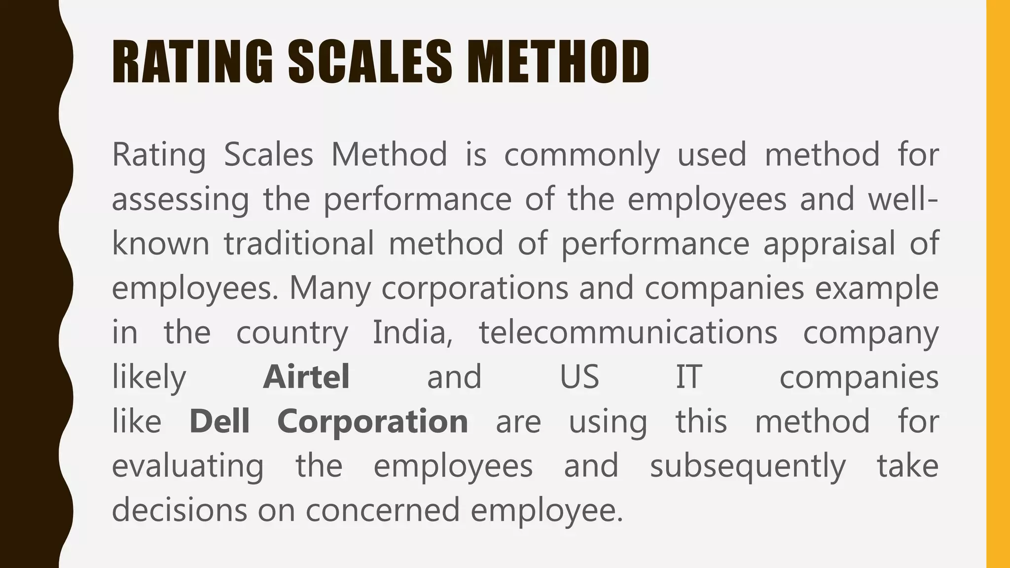 rating scale method | PPTX | Human Resources | Business