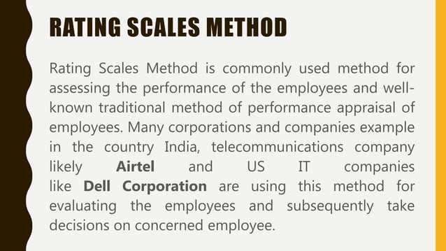 rating scale method | PPTX | Human Resources | Business