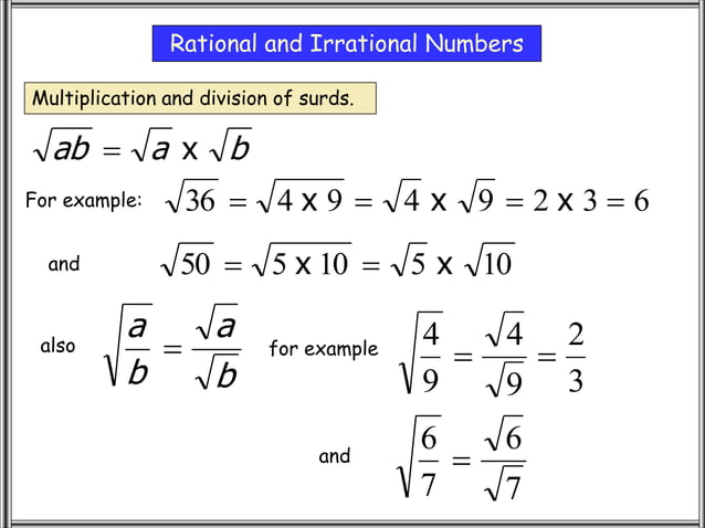 PPT- rational and irrational numbers.ppt | Physics | Science