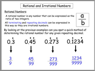 PPT- rational and irrational numbers.ppt | Physics | Science
