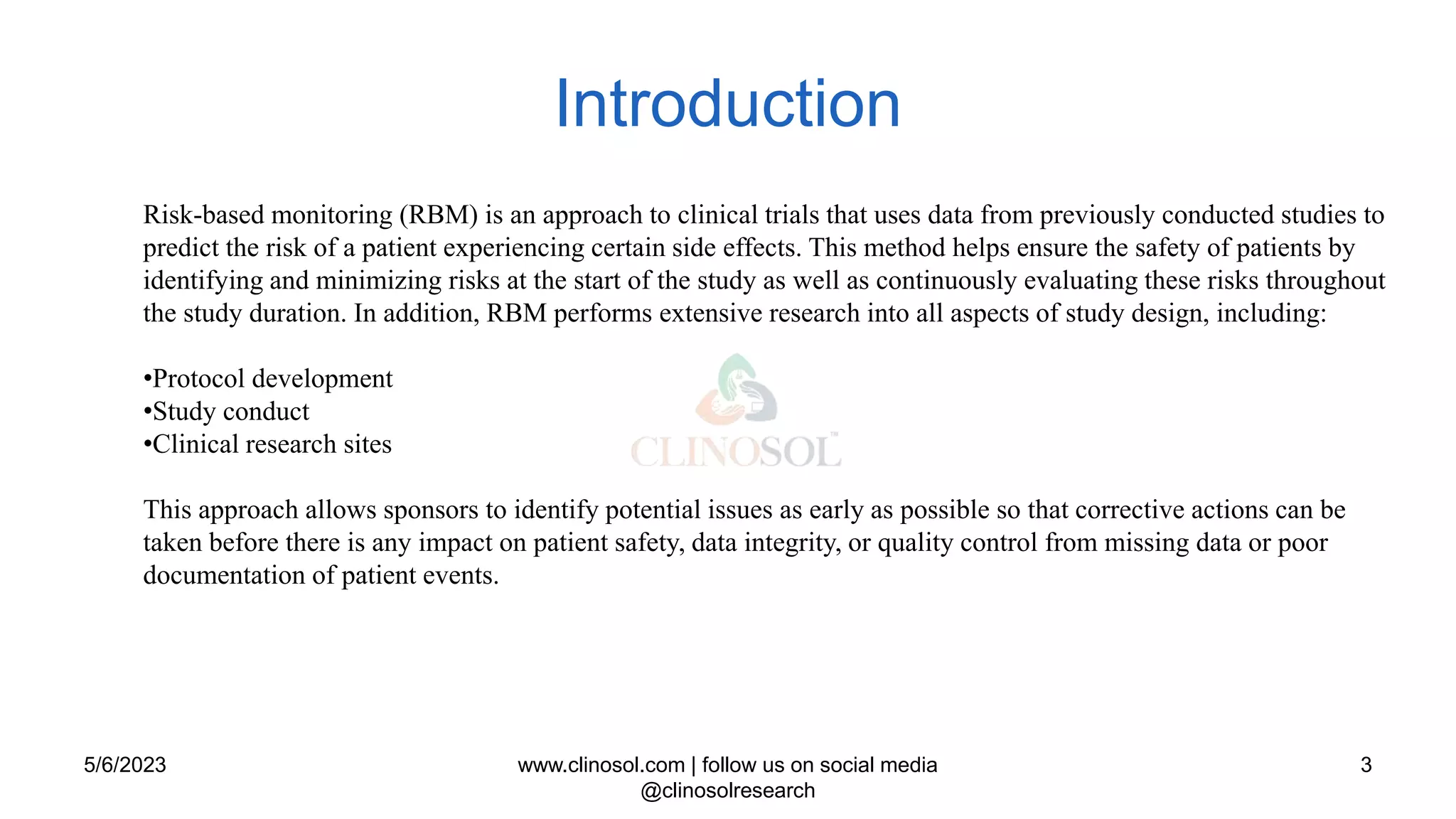 Risk Based Monitoring in Clinical Trials. | PPTX
