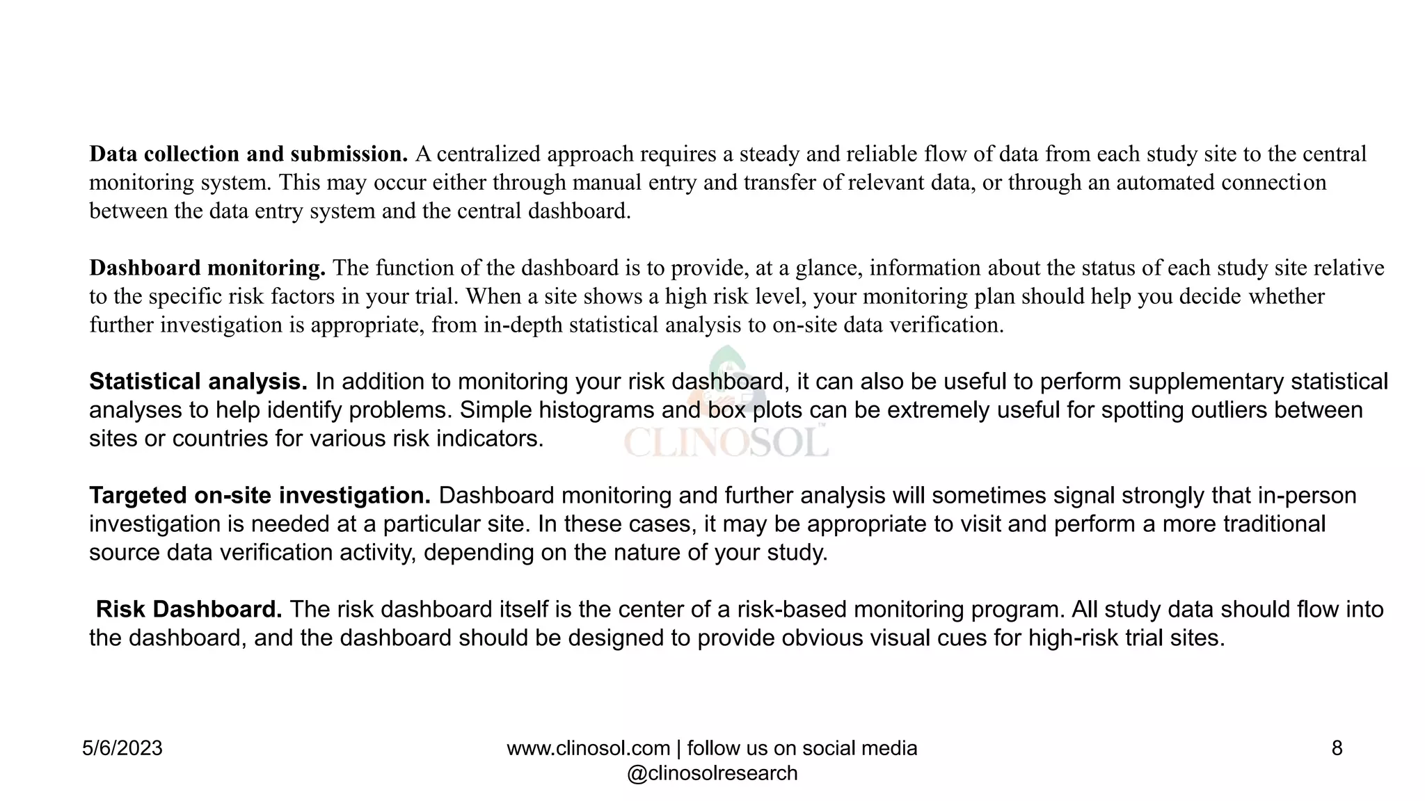 Risk Based Monitoring in Clinical Trials. | PPTX