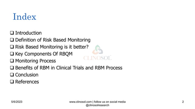 Risk Based Monitoring in Clinical Trials. | PPTX