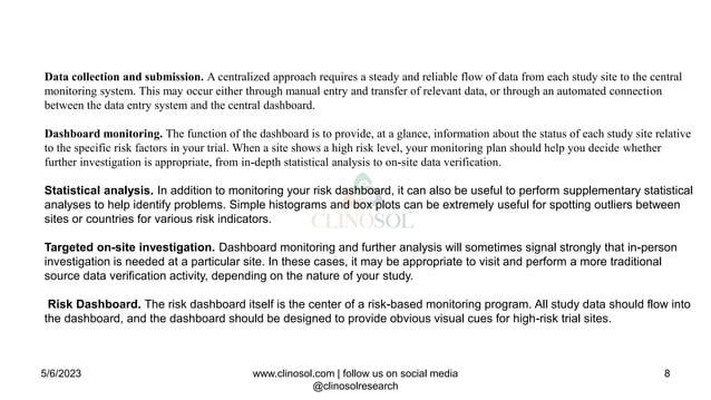 Risk Based Monitoring in Clinical Trials. | PPTX