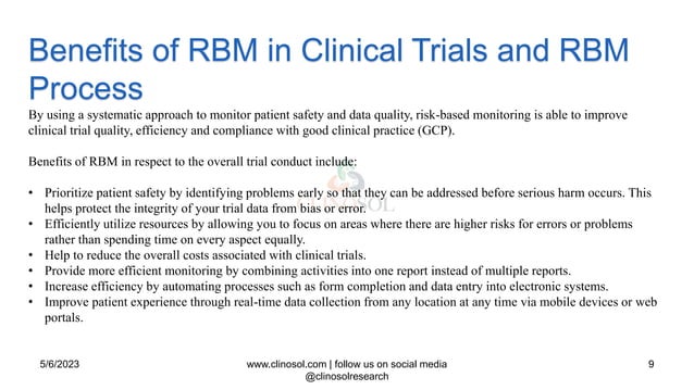 Risk Based Monitoring in Clinical Trials. | PPTX