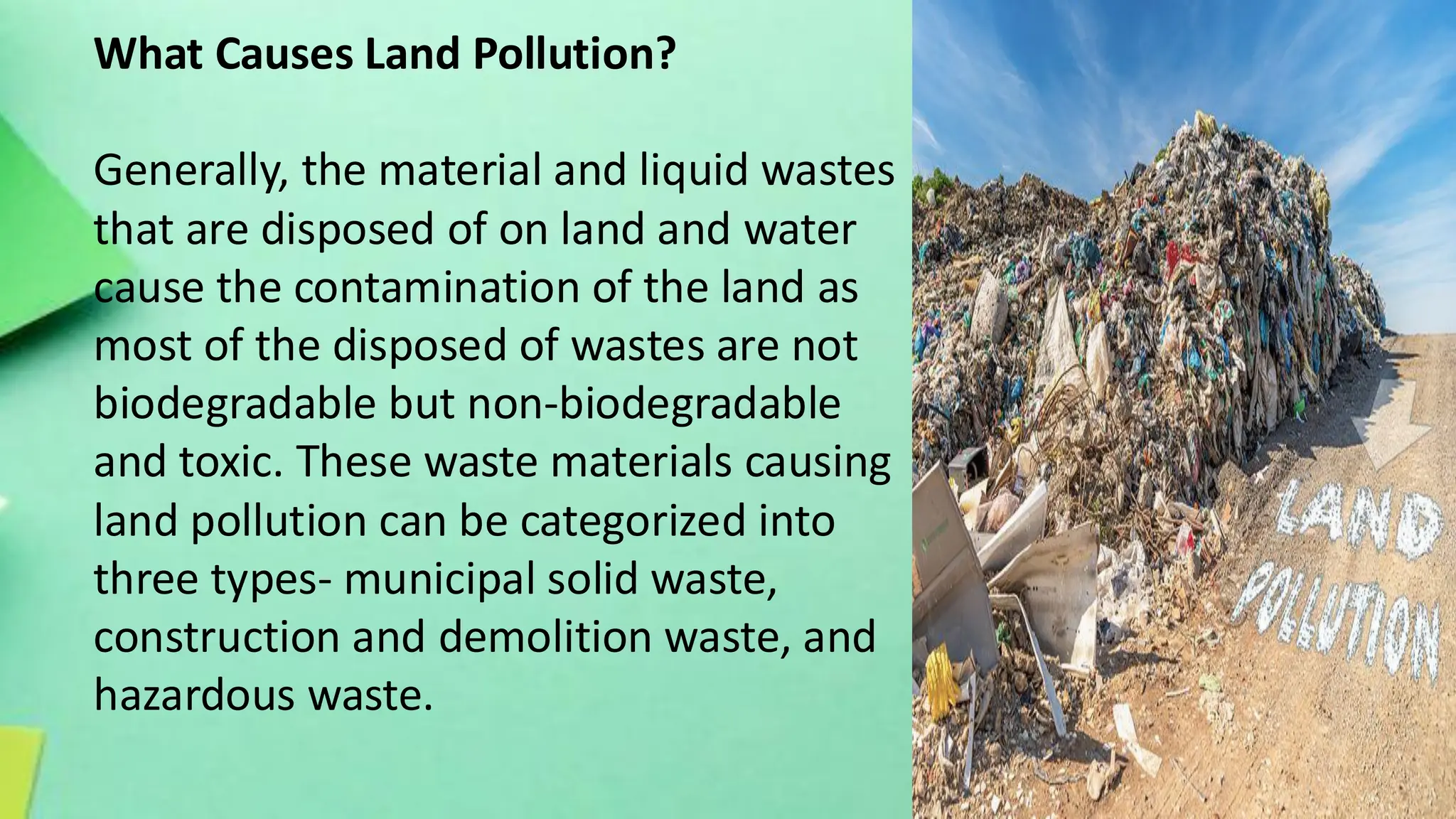 Soil contamination, soil pollution, or land pollution as a part of land ...