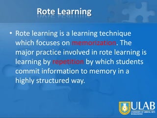 Rote Learning | PPTX