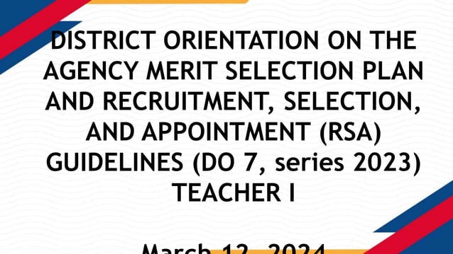 PPT-RSA-Guidelines-Teacher-I-ORIENTATION-MARCH-2024.pptx | Professional ...