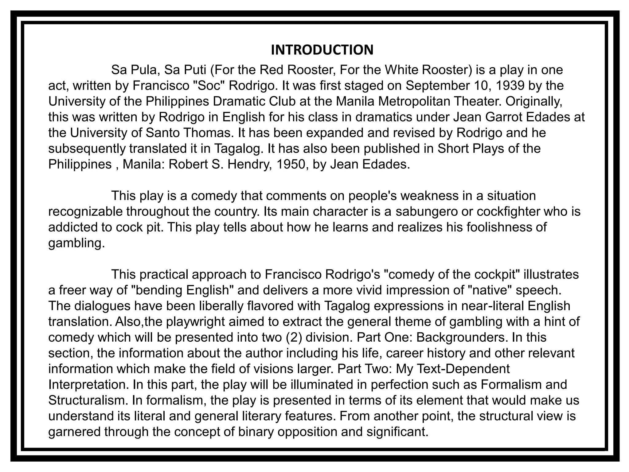 Sa Pula, Sa Puti by Francisco Rodrigo (Colloquium Presentation) | PPTX