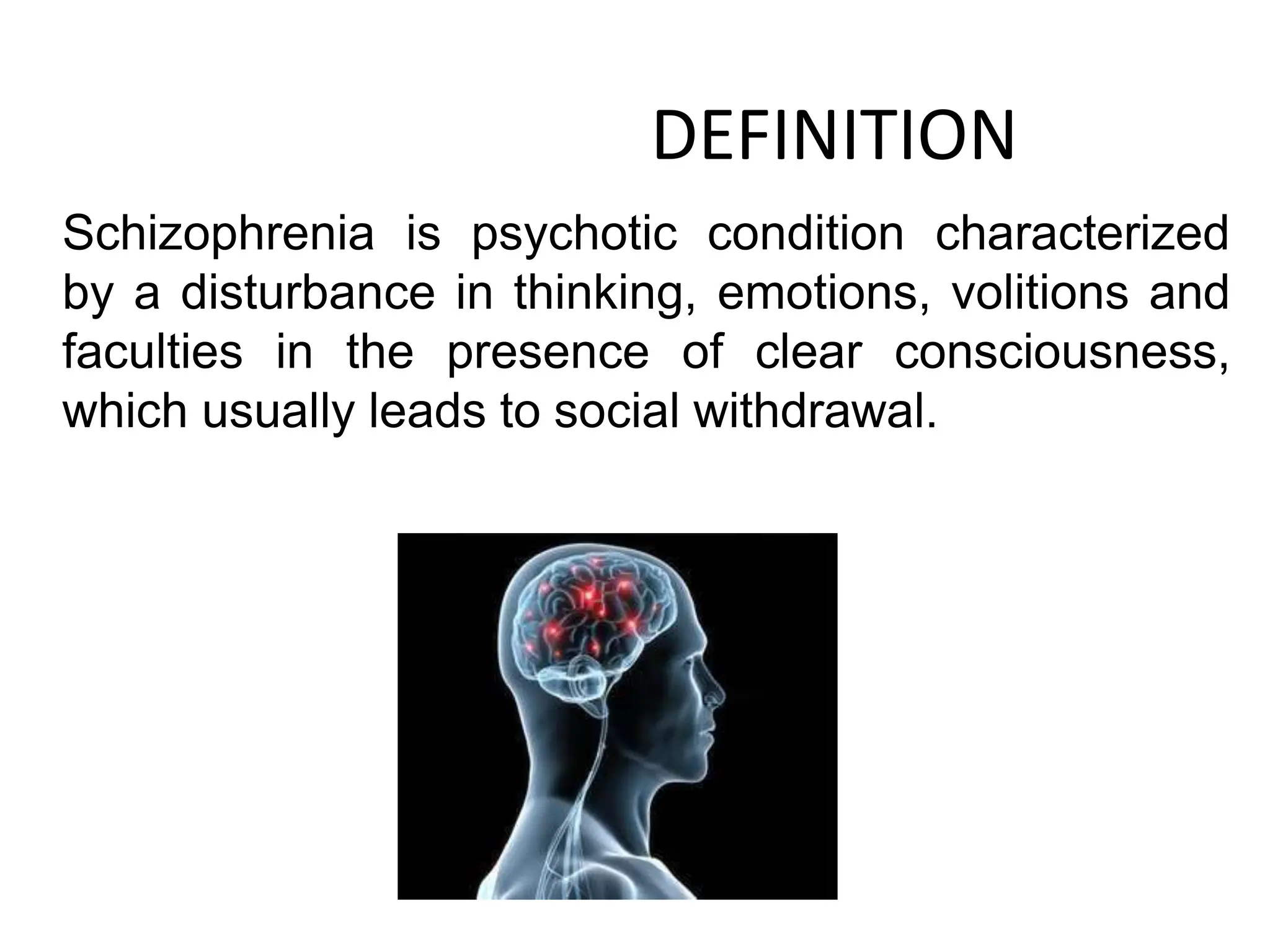 PPT-SCHIZOPHRENIA causes diagnosis and management | PPT