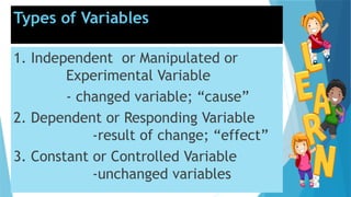 components of scientific investigationss | PPTX