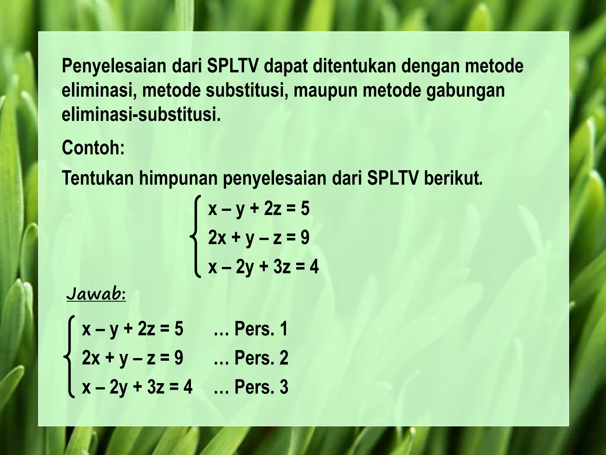 PPT - Sistem Persamaan Linear.ppt