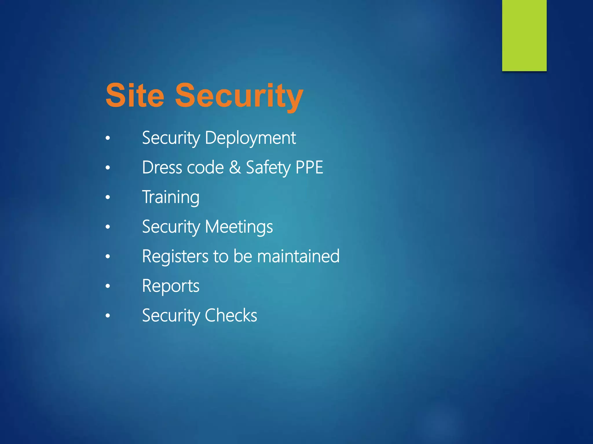 Ppt Site Security Management | PPTX