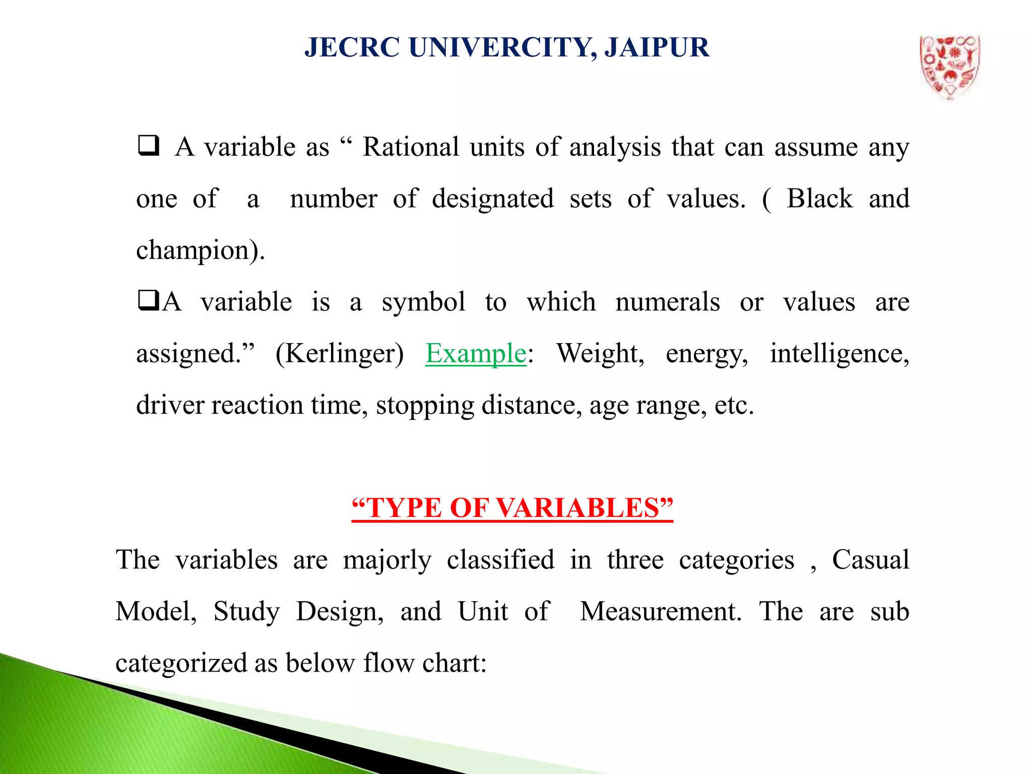 Variables for research methodology and its types | PPTX