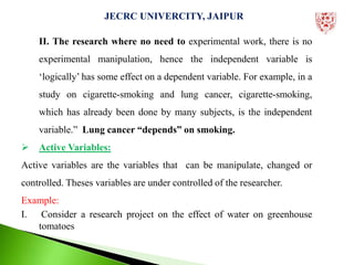 Variables for research methodology and its types | PPTX
