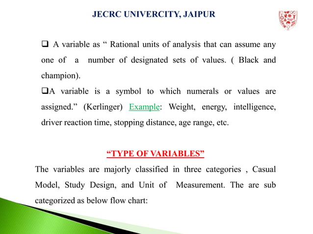Variables for research methodology and its types | PPTX