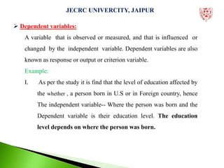 Variables for research methodology and its types | PPTX