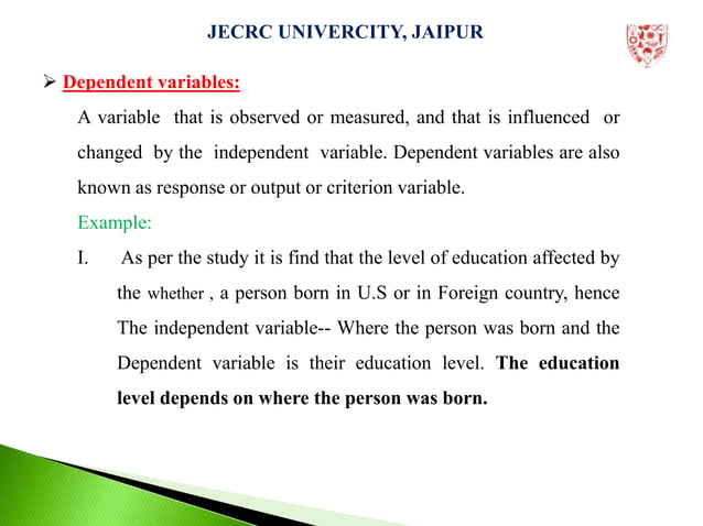 Variables for research methodology and its types | PPTX