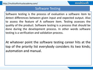 Software Testing Online Course | PPTX