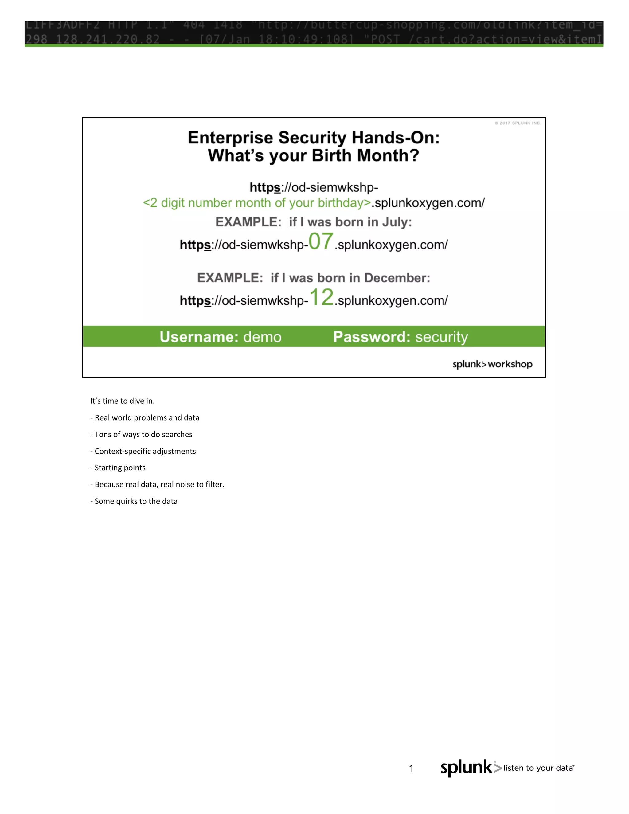 Analytics Driven SIEM Workshop | PDF