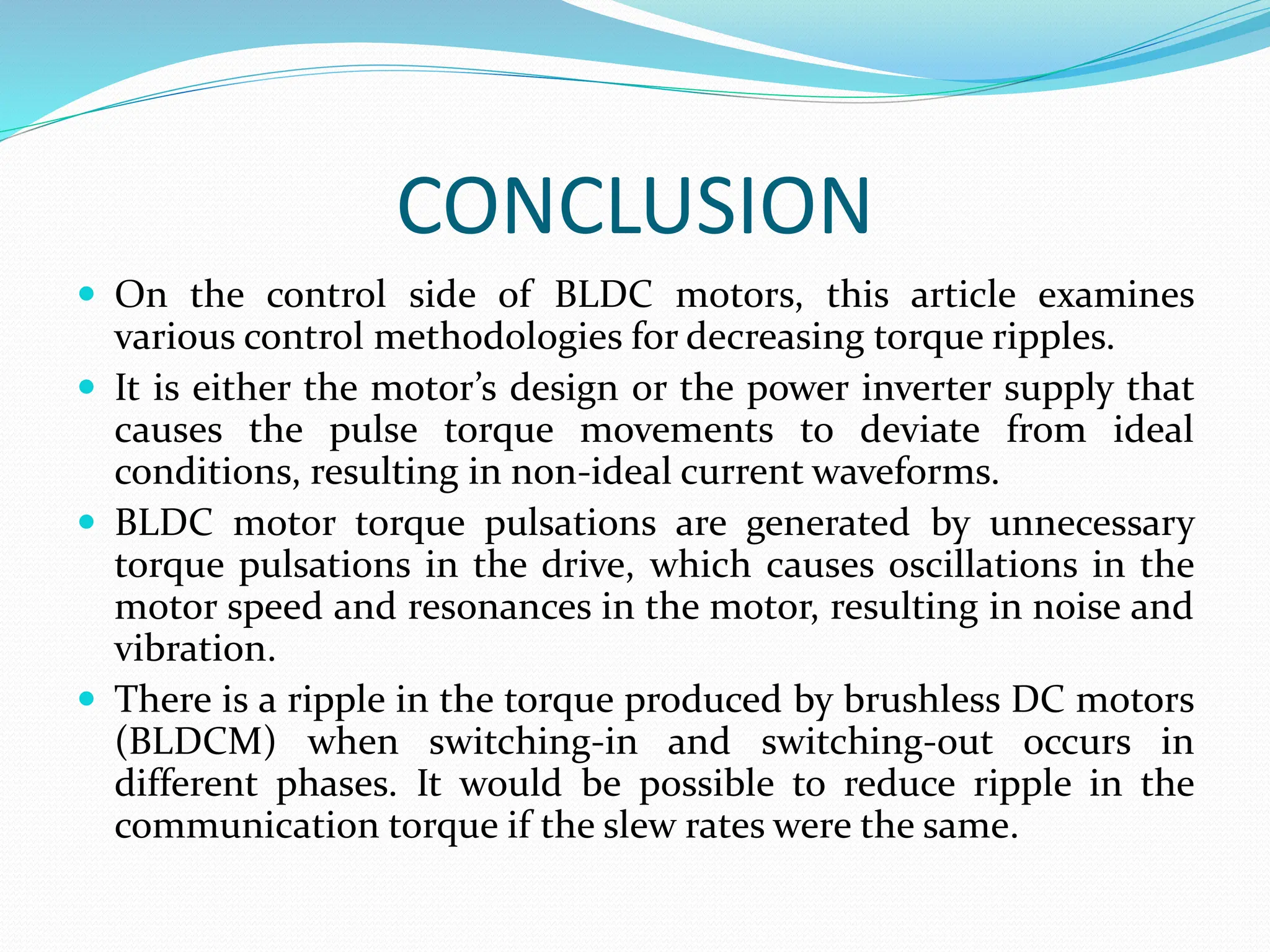 Torque Ripple Minimization Of Bldc Motor Pptx Internet Of Things Internet