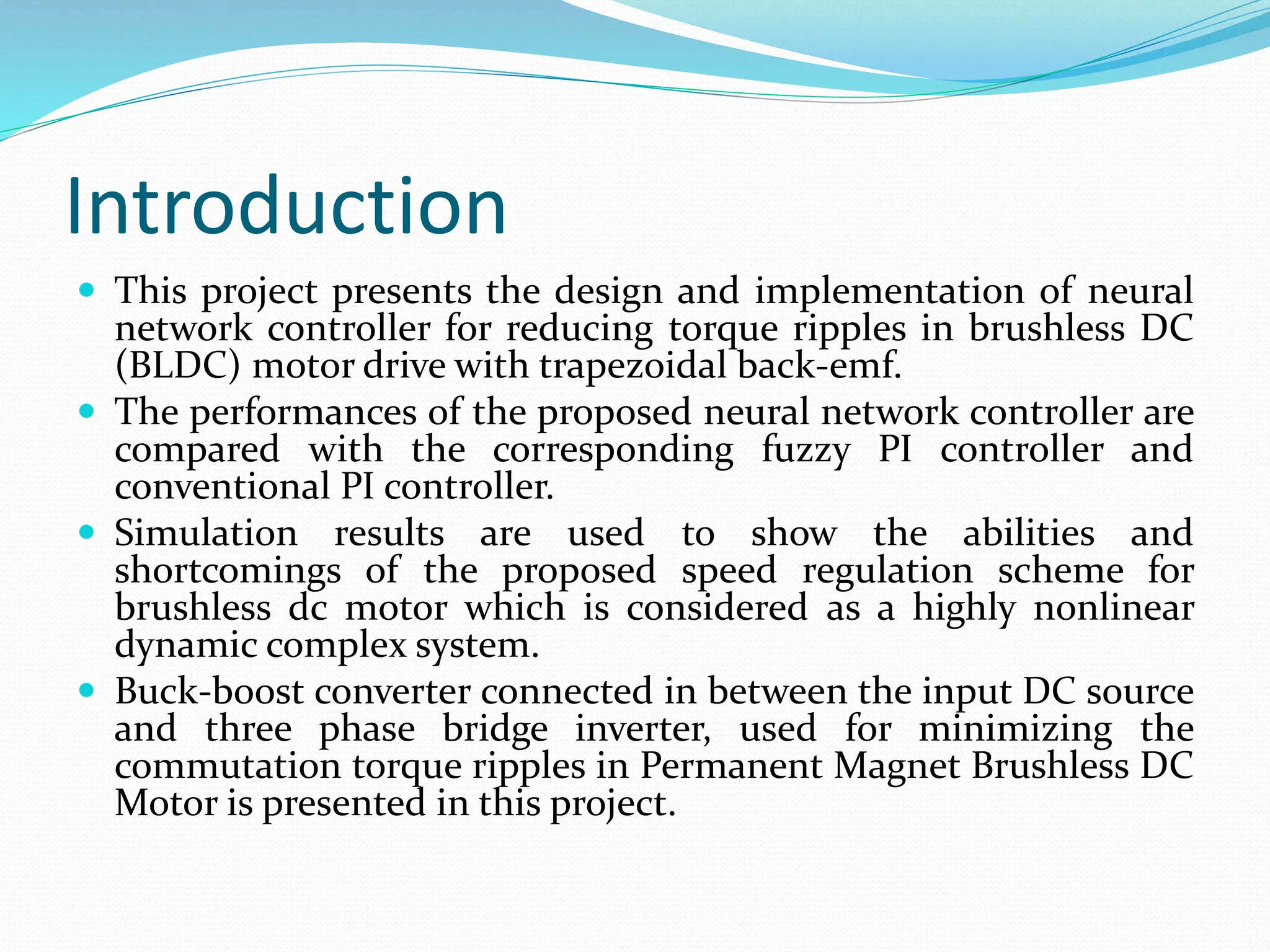 torque Ripple Minimization of BLDC Motor | PPTX