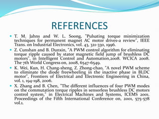 torque Ripple Minimization of BLDC Motor | PPTX