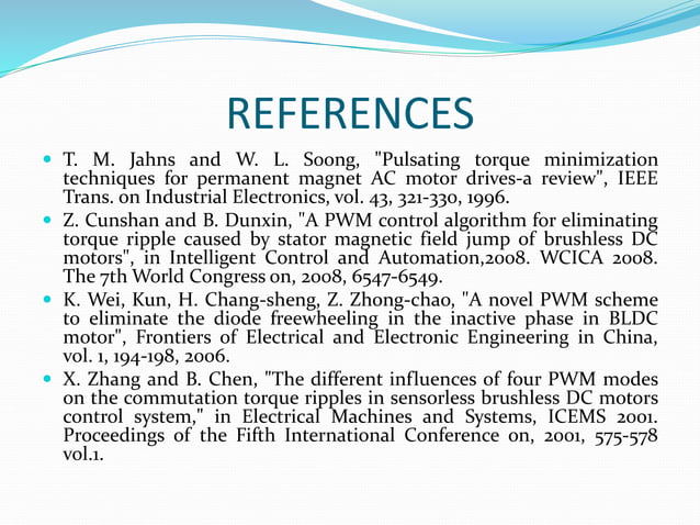 Torque Ripple Minimization Of Bldc Motor Ppt