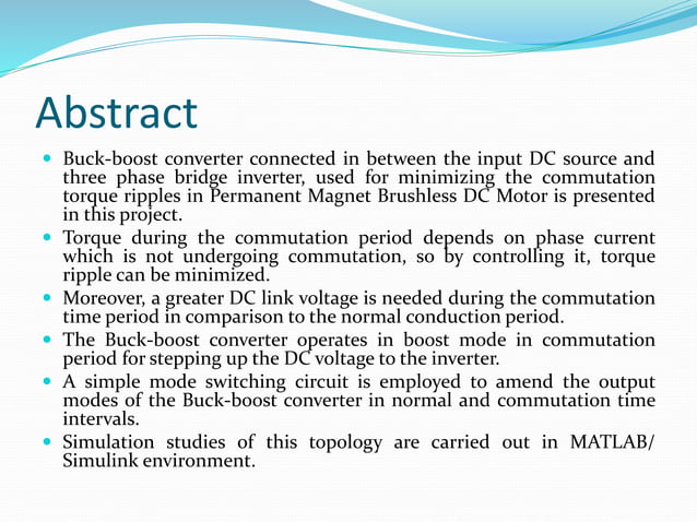 Torque Ripple Minimization Of Bldc Motor Ppt