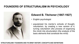 Structuralism in Education (Wilhelm Wundt, Edward Titchener, Claude ...