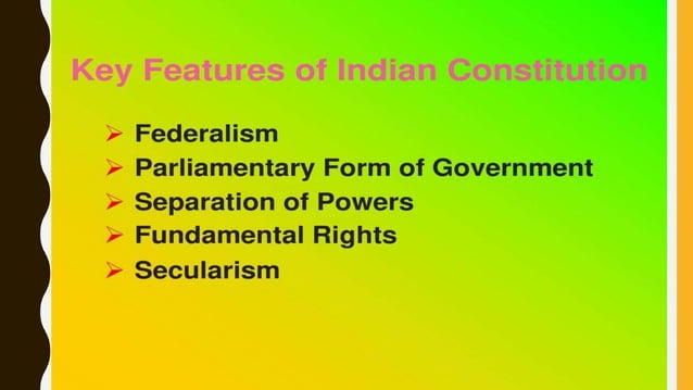 The Indian Constitution ppt | PPTX | Civic affairs | Politics