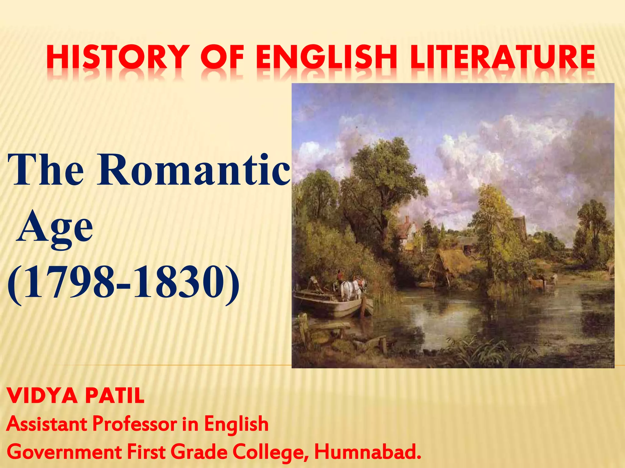 Ppt - The Romantic Age | PPTX