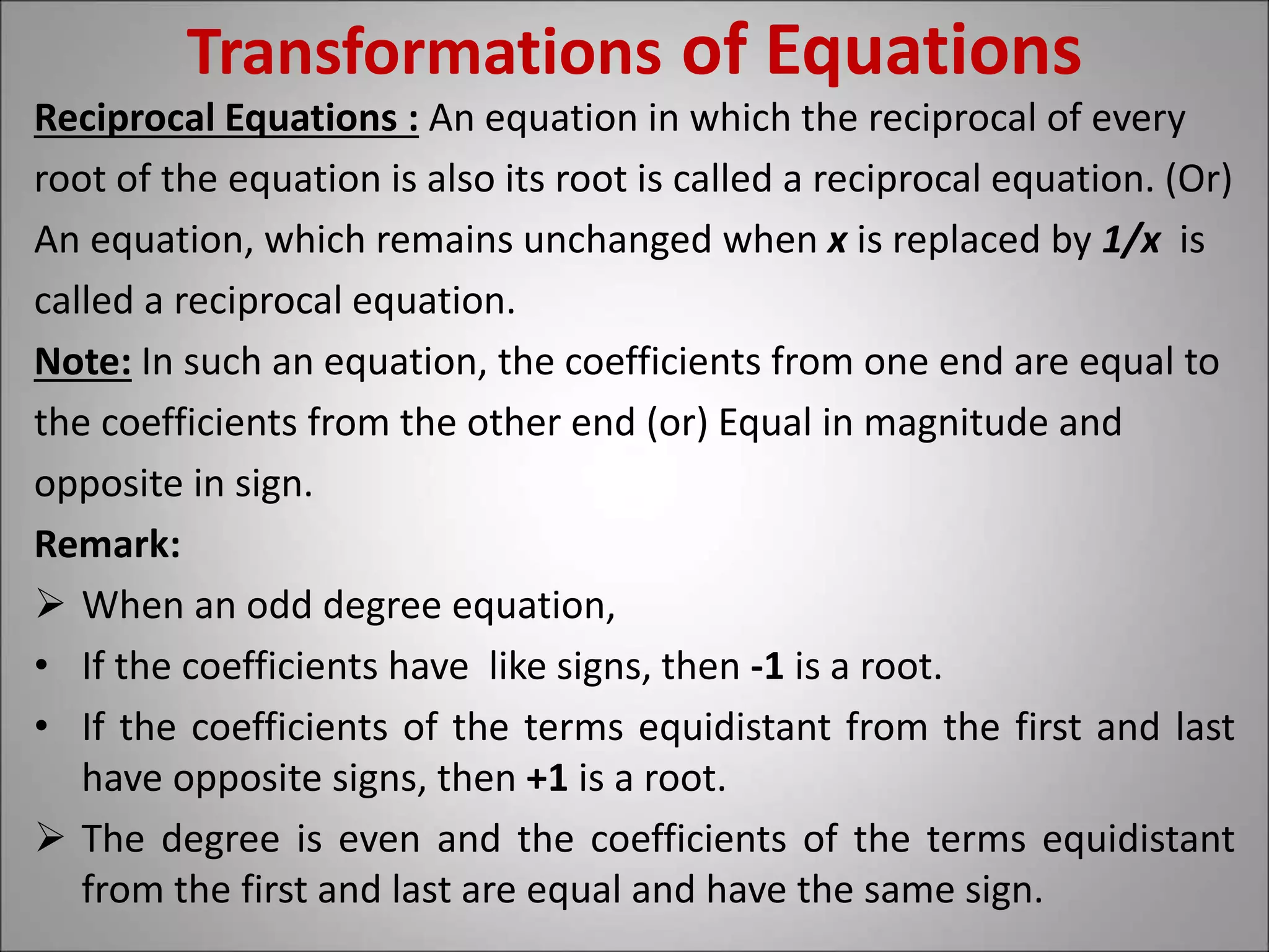 Theory of Equation | PPT