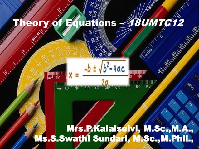 Theory of Equation | PPT | Physics | Science