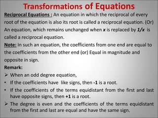 Theory of Equation | PPT