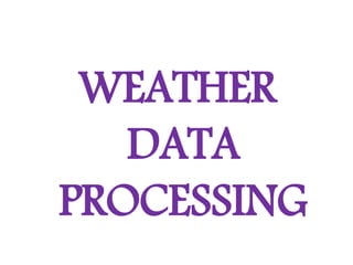 Weather Data Analytics Using Hadoop | PPT