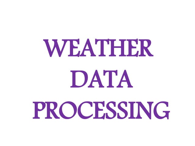 Weather Data Analytics Using Hadoop | PPT