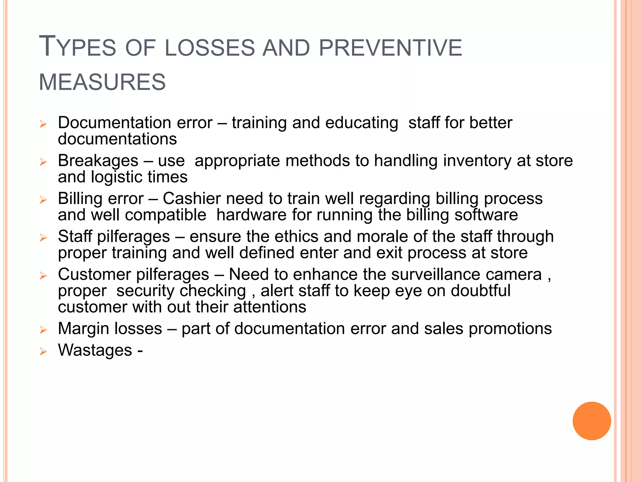 Stock Shrinkage at retail store and loss prevention methods | PPTX