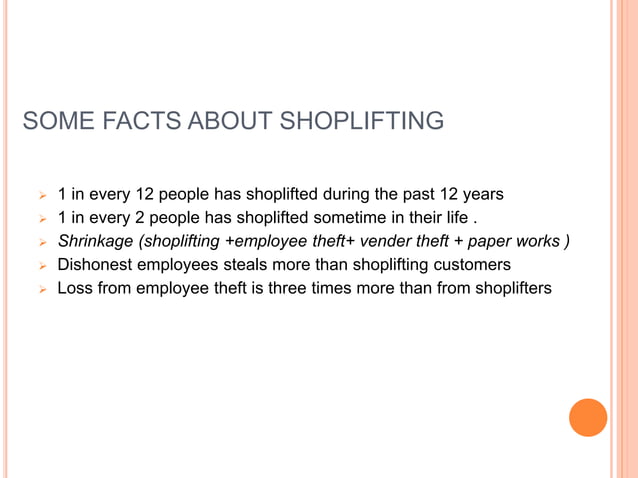 Stock Shrinkage At Retail Store And Loss Prevention Methods