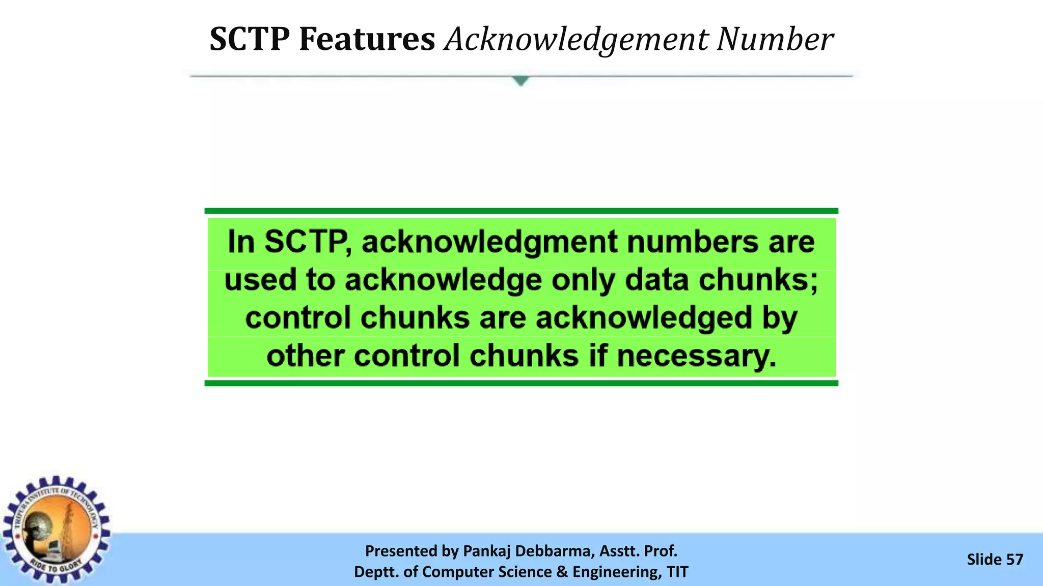 TRANSPORT LAYER - Process-to-Process Delivery: UDP, TCP and SCTP | PPSX