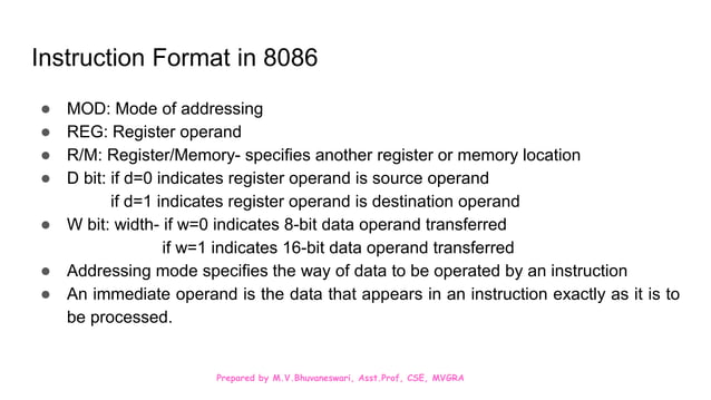 ppt-U1 - (Introduction to 8086, Instruction Set).pptx