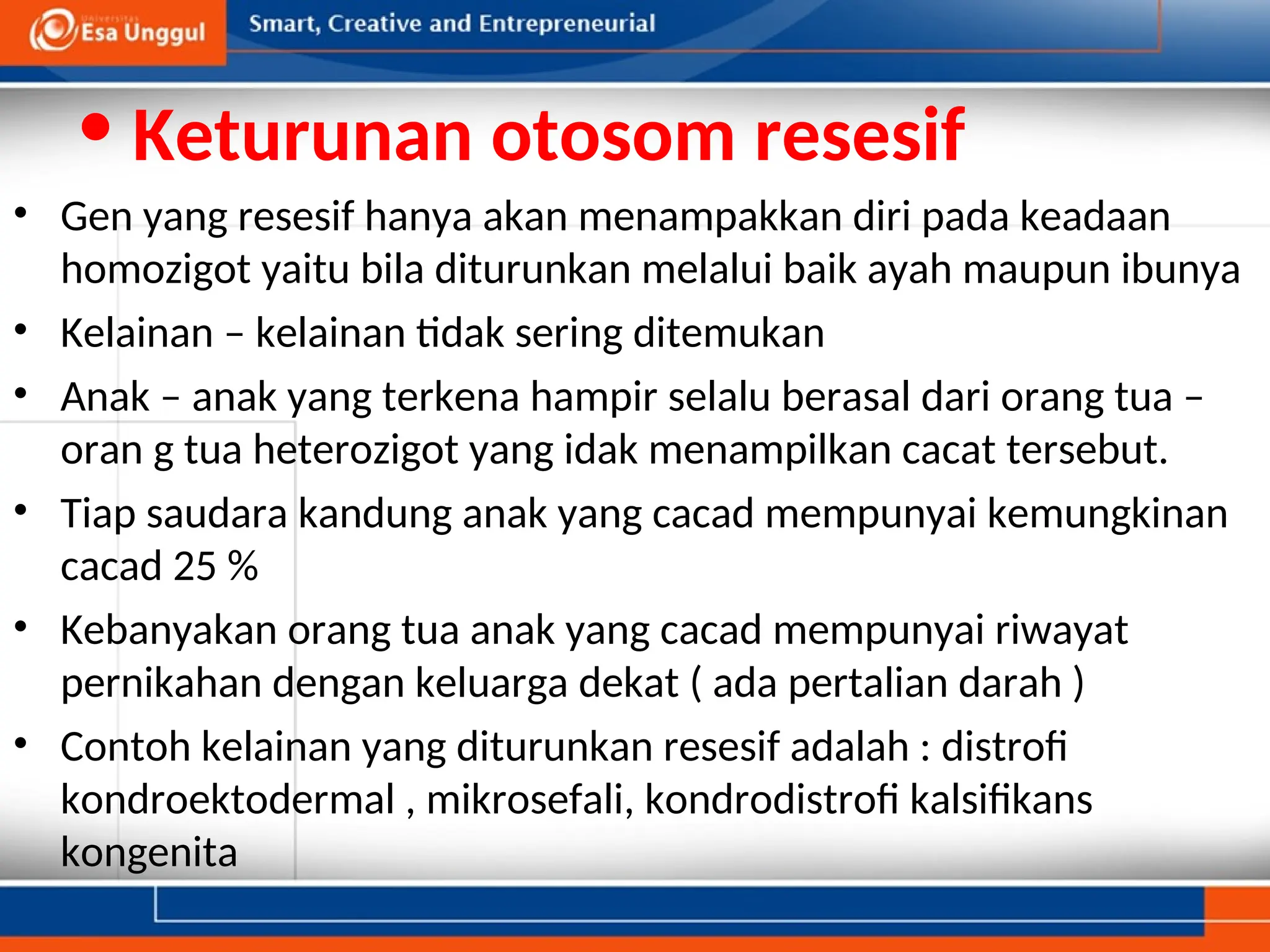 kelainan yang terjadi genetik pada manusia | PPT