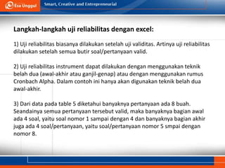 ppt tentang ketentuan dari penggunaan reliabilitas | PPT